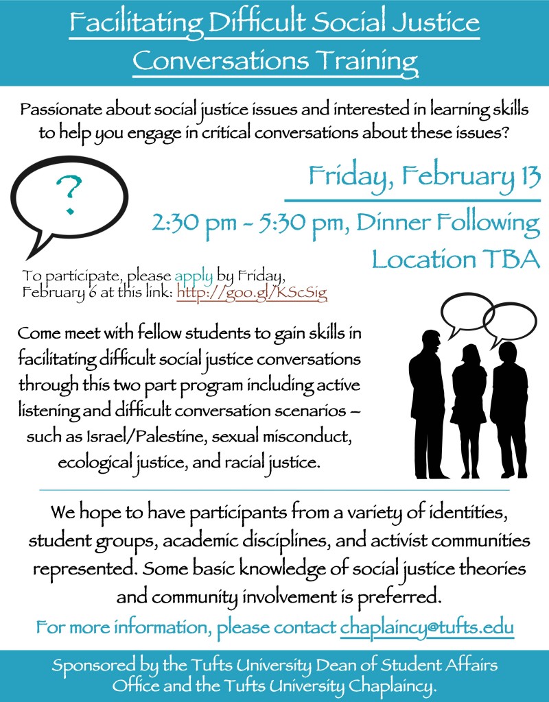 Facilitating Difficult Social Justice Conversations Training - Tufts ...